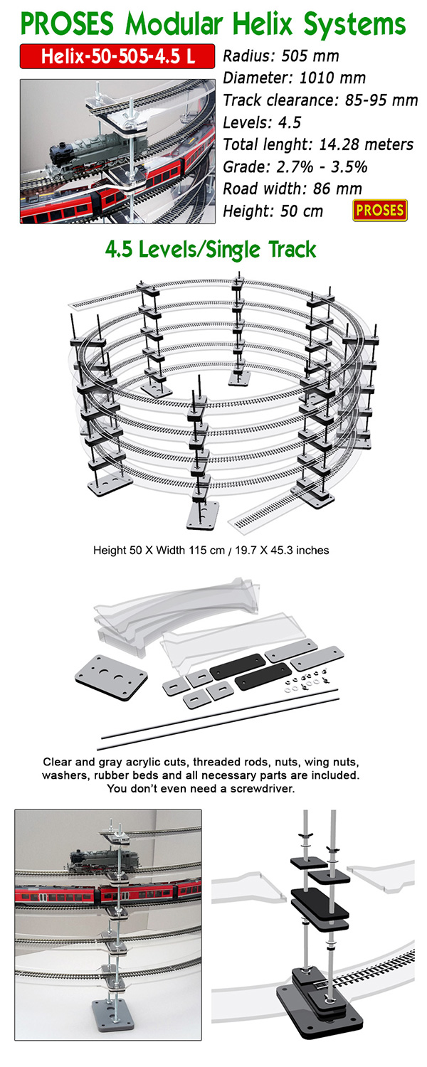 HELIX 50-505S REVOLUTIONARY, MODULAR & SILENT HELIX HO, OO, N SCALE ...