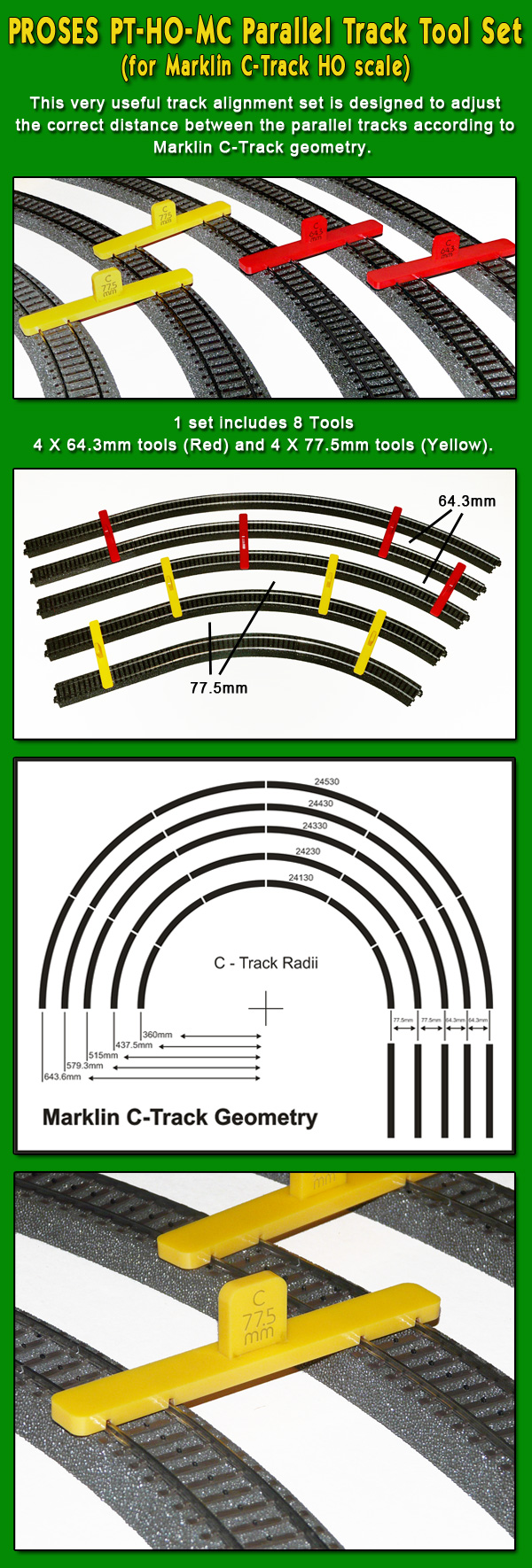 PS-PT-HO-MC Parallel Track Tools for Marklin C-Track